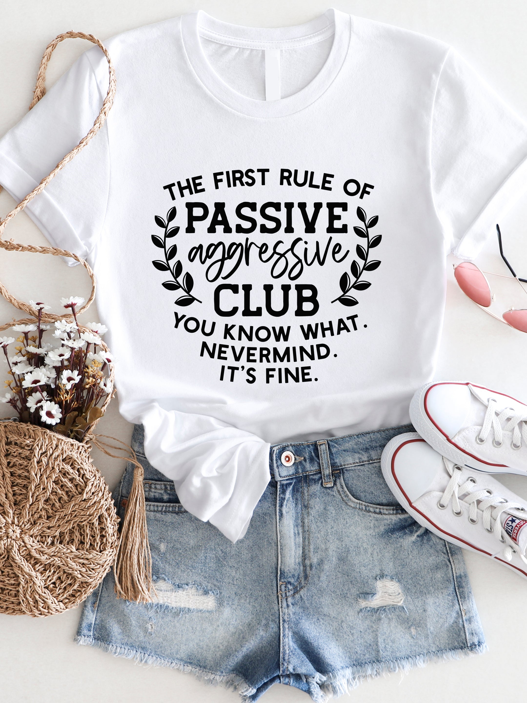 Passive Aggressive Club Graphic Tee – Tickled Teal LLC