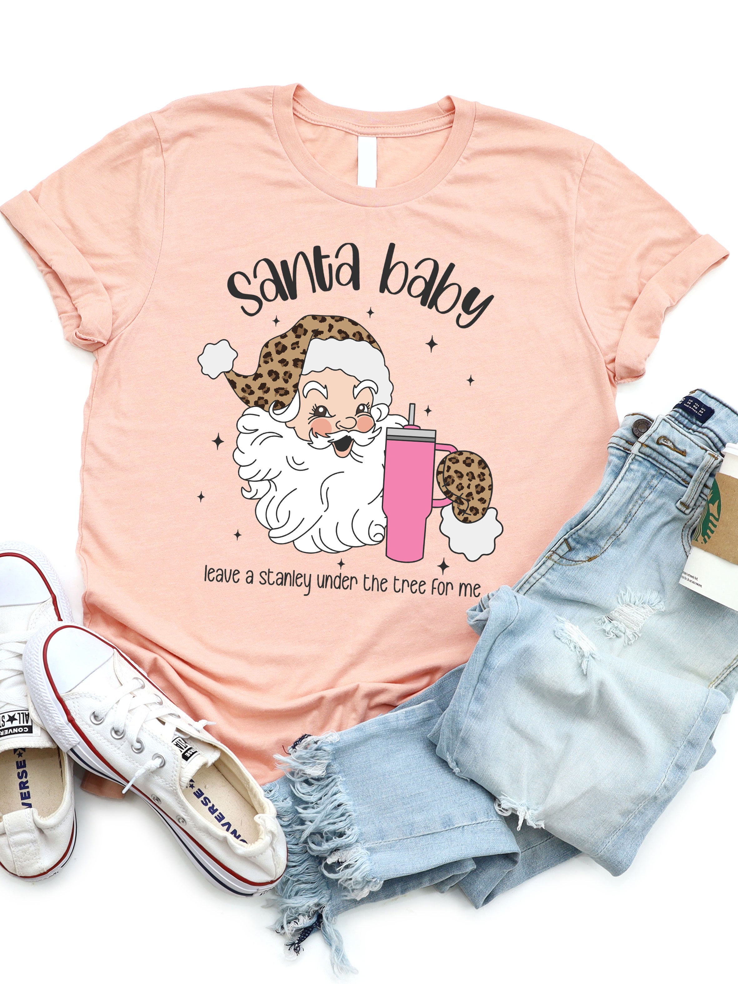 Leave a Stanley under the tree Boujee Santa Baby Graphic Tee – Tickled ...
