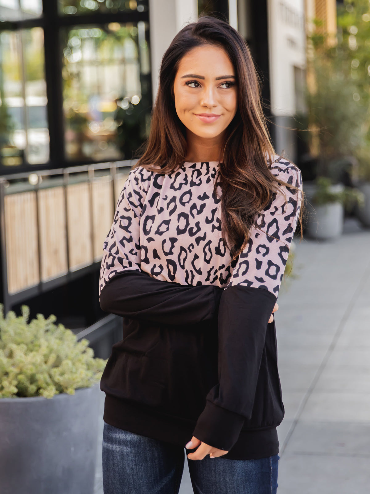 Animal Print Colorblock - Lex Top – Tickled Teal LLC