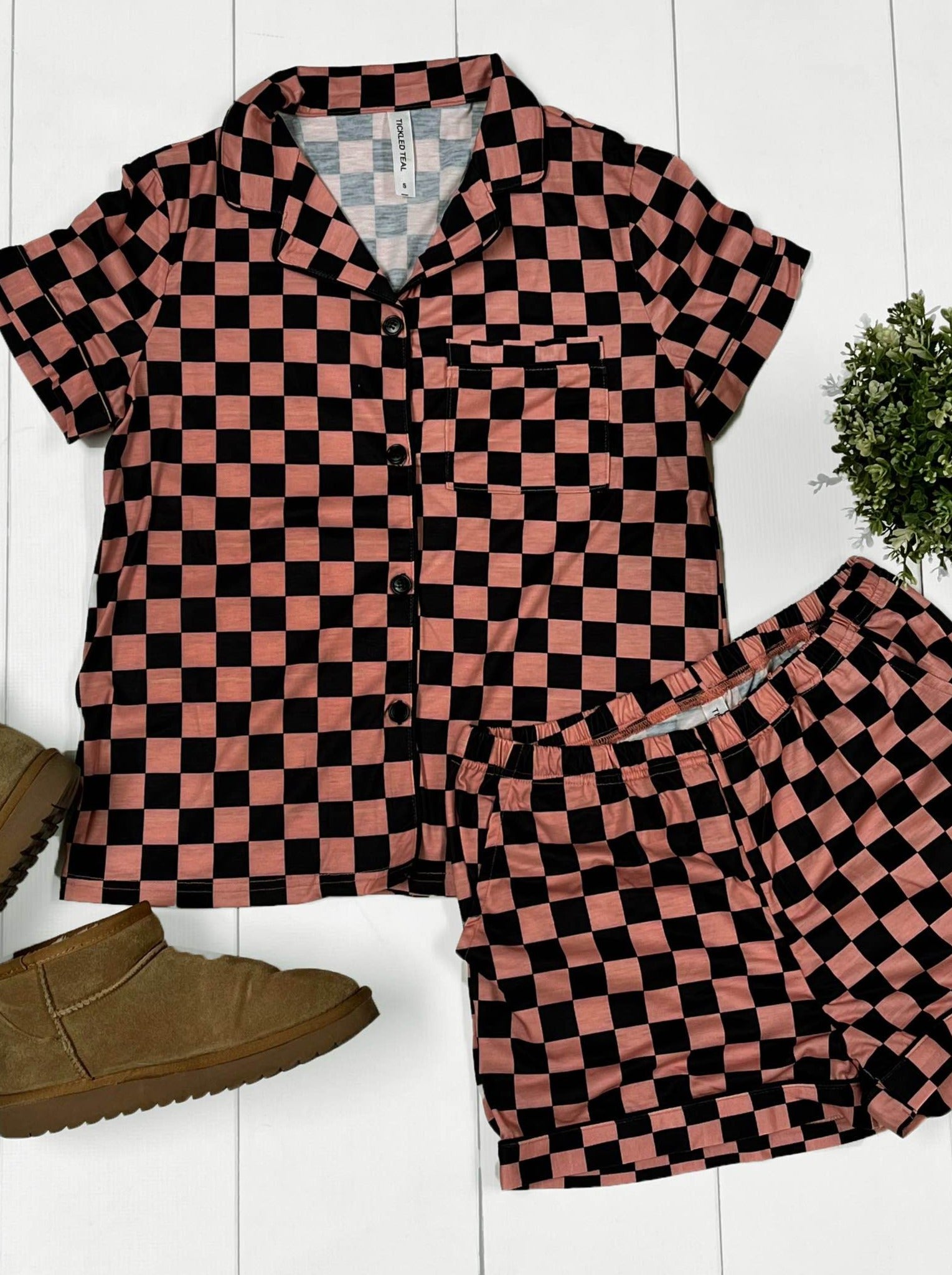 Checkered Pajama Set – Tickled Teal LLC