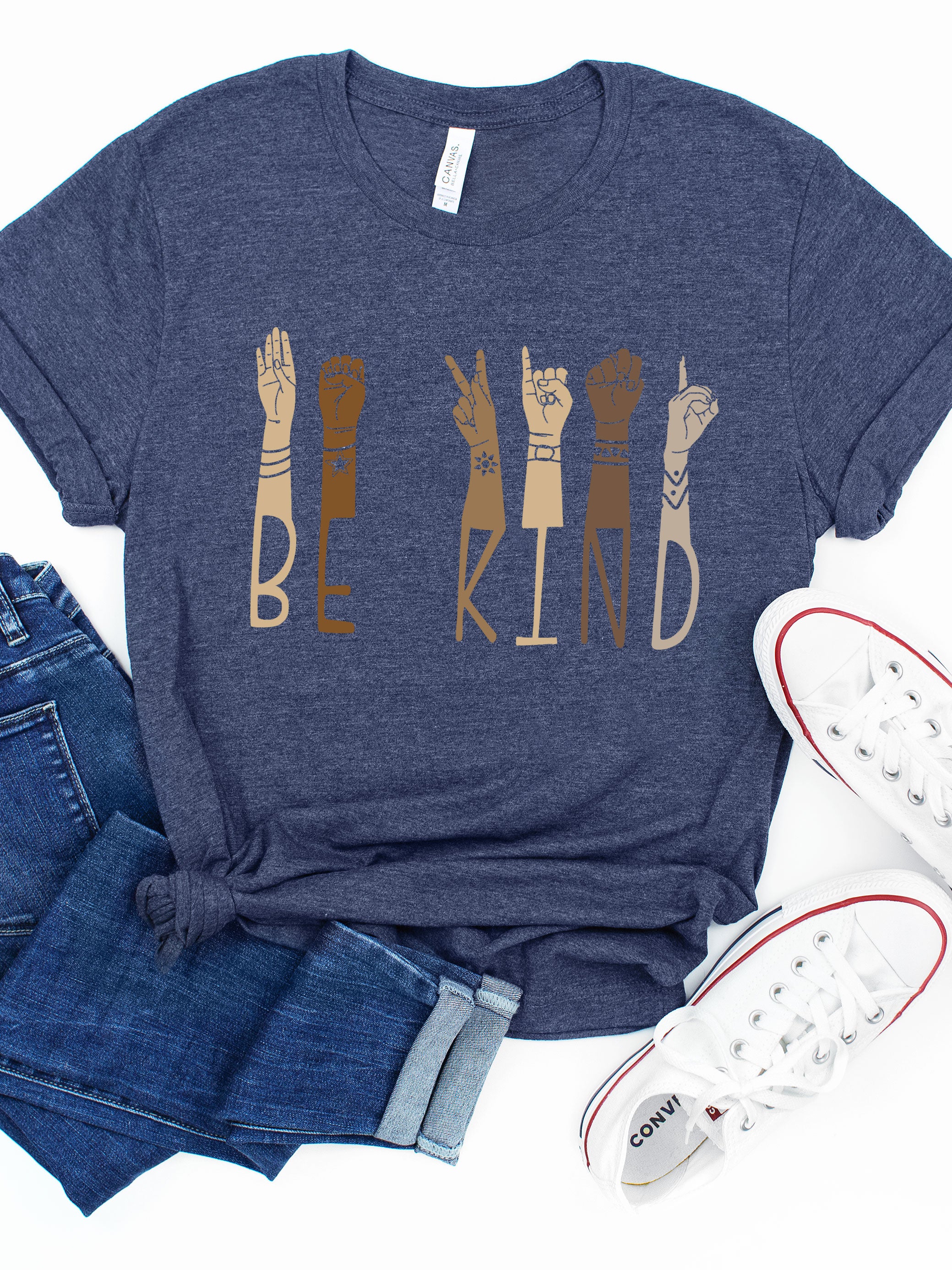 Be Kind Sign Language Graphic Tee – Tickled Teal LLC